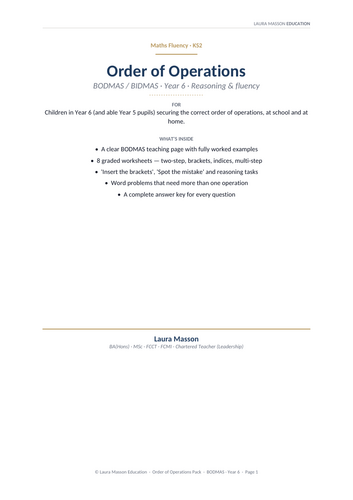 Order of Operations | Teaching Resources