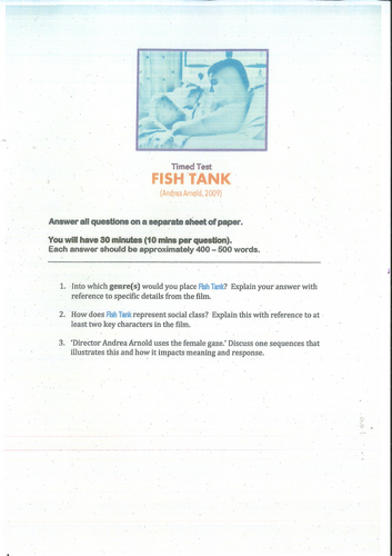 Fish Tank (arnold, 2009) A Level Resource Bundle | Teaching Resources