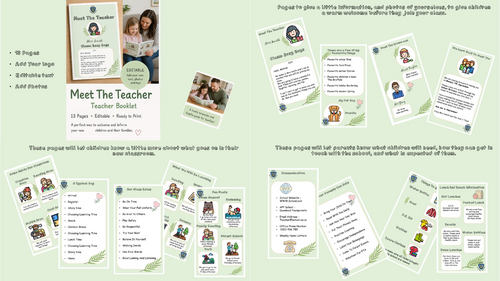 Meet the Teacher Booklet | Editable Transition Resource for New Classes ...