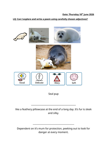 A first book of the sea - carefully chosen adjectives | Teaching Resources