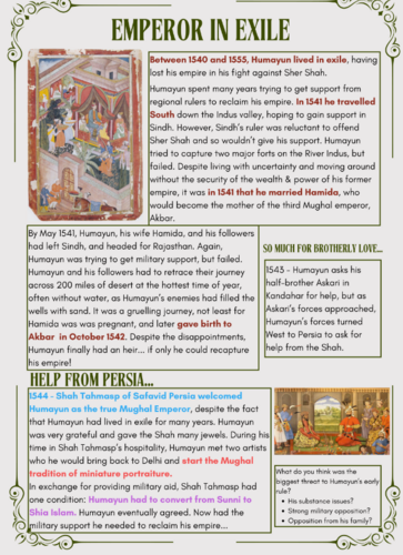 Mughals - Humayun - Revision Pack | Teaching Resources