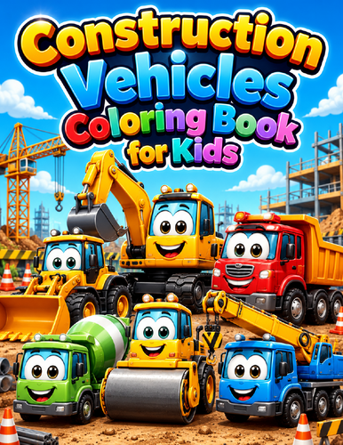 Construction Vehicles Coloring Book for Kids | Teaching Resources