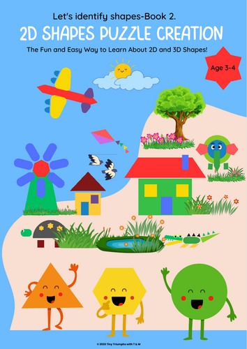 2D shapes Puzzle Creation learning shapes | Teaching Resources