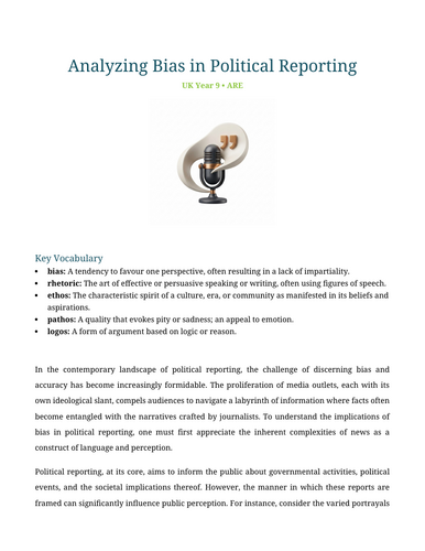 Analyzing Bias in Political Reporting Reading Comprehension | Year 9 ...