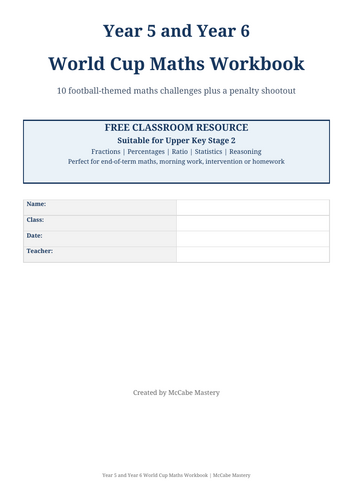 World Cup Maths Workbooks Bundle | Years 3–6 | 20 Football-Themed Maths ...