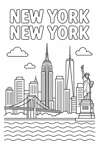 New York City Colouring Page | Teaching Resources
