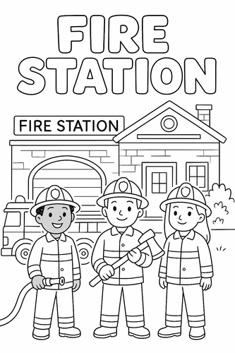Fire Safety/ Fire Station Colouring Sheet | Teaching Resources