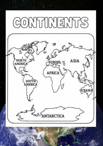 Geography Continents Colouring Page | Teaching Resources