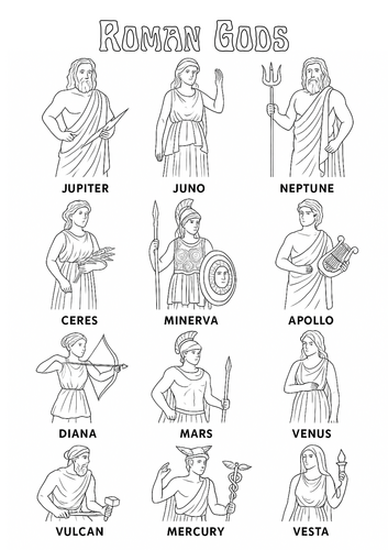Roman Gods Colouring Page | Teaching Resources