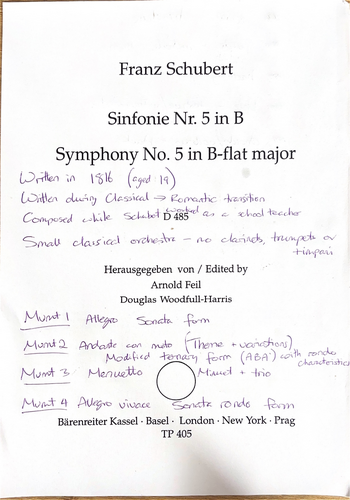 Schubert’s Symphony no 5 in Bb major MOVEMENT 2 ANNOTATED SCORE ...