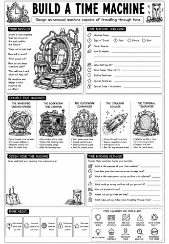 Creative Art Cover Worksheet – Build a Time Machine | KS3 Art Cover ...