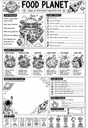 Creative Art Cover Worksheet – Food Planet | KS3 Art Cover Lesson ...