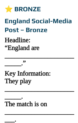 England Football World Cup English Functional Skills Social media ...