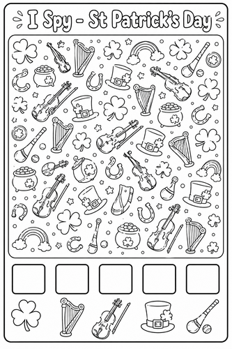I Spy St Patrick's Day Counting and Colouring Worksheet | Teaching ...