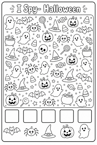 I Spy Halloween Special Counting and Colouring Worksheet | Teaching ...