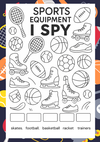 I Spy Counting and Colouring Sheet- Sports Themed | Teaching Resources