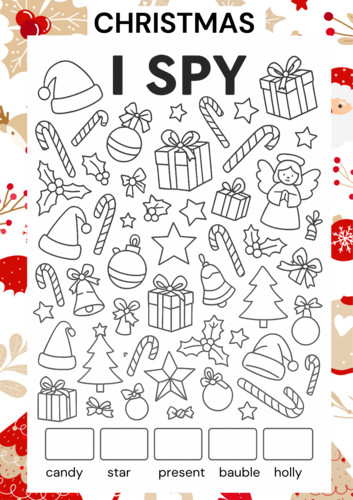 Christmas I Spy Counting and Colouring Sheet | Teaching Resources