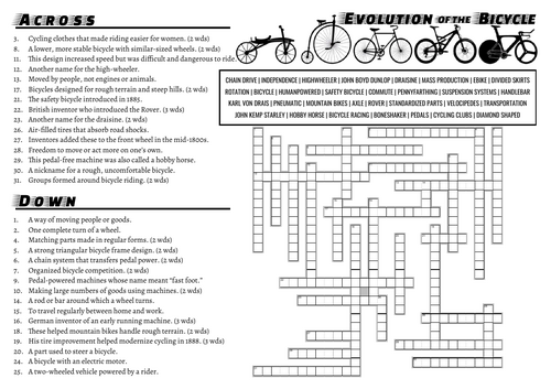 Bicycle History Reading Pack Years 7-8 | Teaching Resources