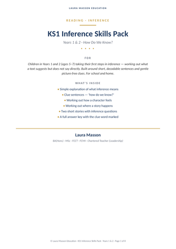 KS1 Inference Skills Pack | Teaching Resources