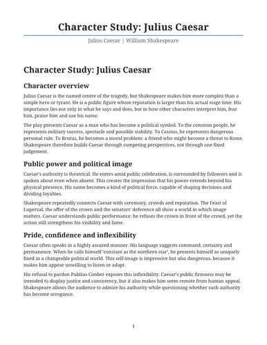 Julius Caesar - William Shakespeare – Julius Caesar | Teaching Resources
