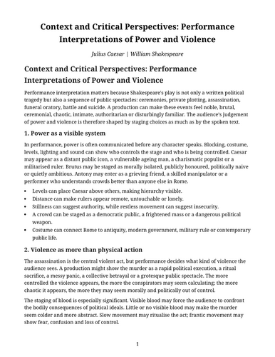 Julius Caesar - William Shakespeare – Performance Interpretations of ...