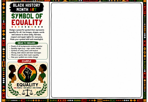 Black History Month Art: Symbol of Equality Drawing Worksheet ...