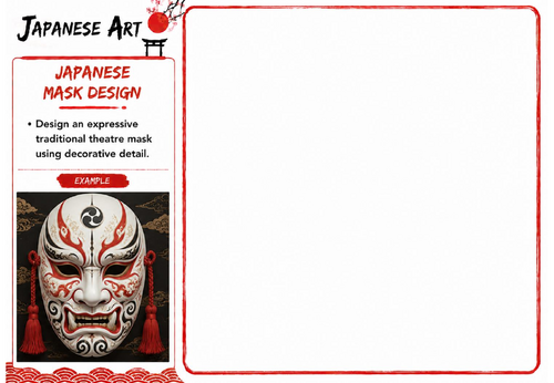 Japanese Art Drawing Challenge | Japanese Mask Design | KS3 Art Cover ...