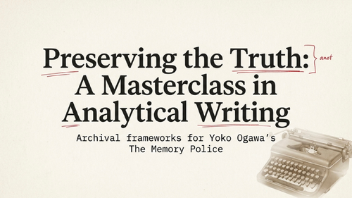 The Memory Police by Yoko Ogawa | Senior English Analysis Deck ...