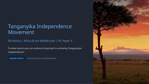 IB History HL Africa: Tanganyika Independence Movement - Importance of ...