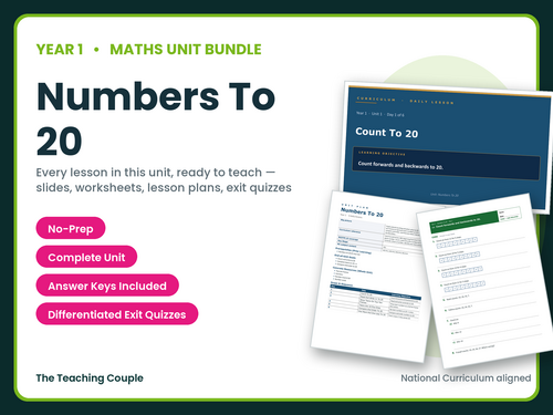 Year 1 Numbers to 20 | Complete Maths Unit | 6 Lessons + Answers | KS1 ...