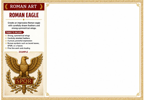 Roman Eagle Worksheet | Roman Art | Ancient Rome Symbol Drawing ...