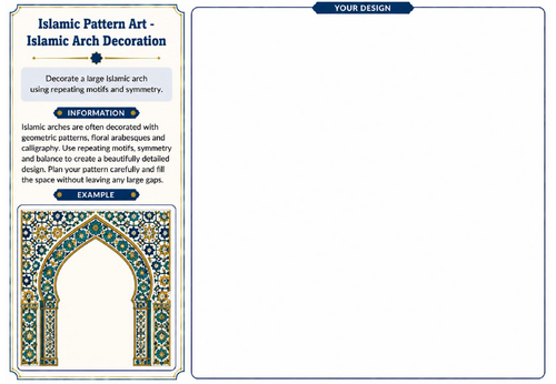 Islamic Pattern Art – Islamic Arch Decoration Worksheet | KS2 KS3 Art ...