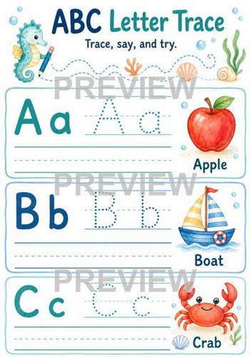 Seahorse Preschool Skills Worksheets | Teaching Resources