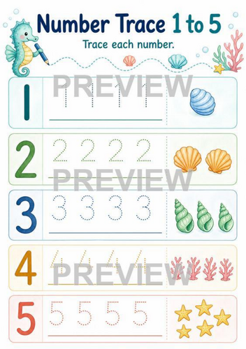 Seahorse Preschool Skills Worksheets | Teaching Resources