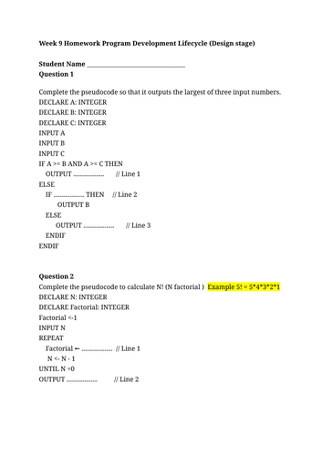 Chapter 7: Algorithm Design and Program Development (IGCSE Computer ...