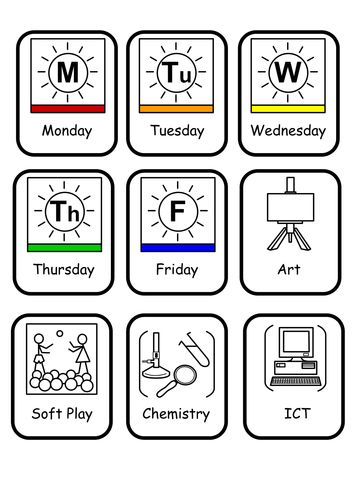 Widgit Symbols for Visual Timetables | Teaching Resources