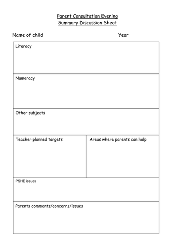 Parents Evening form by nm97yd - Teaching Resources - TES Parents Evening form by nm97yd - Teaching Resources - TES