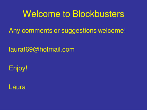 Interactive Blockbuster Game Template Ppt Teaching Resources