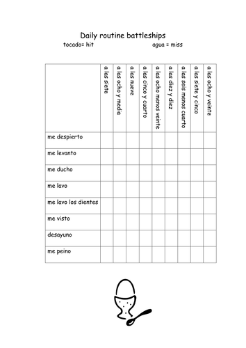 Battleships Games French/Spanish | Teaching Resources