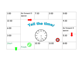 tell the time game | Teaching Resources