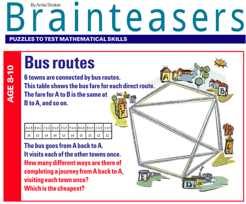 TES BRAINTEASERS: BUS ROUTES | Teaching Resources