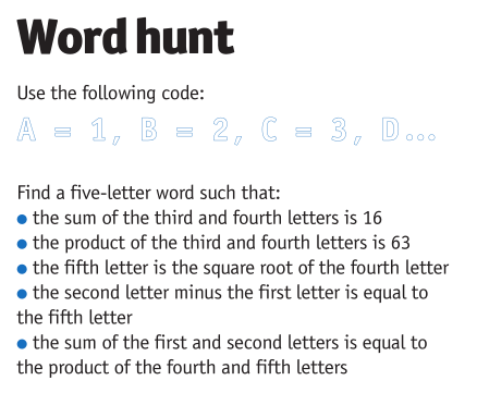Brainteaser - Word Hunt | Teaching Resources
