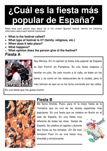 Spanish Festivals | Teaching Resources