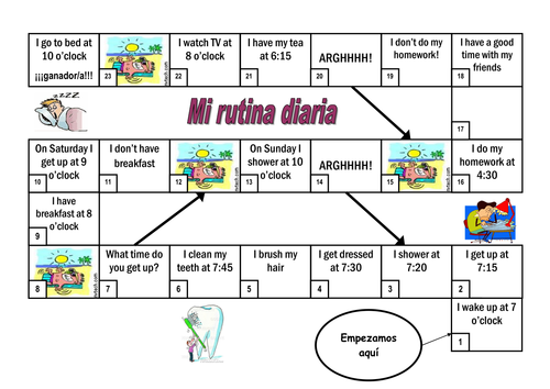 Spanish Routine - Rutina Diaria Game | Teaching Resources