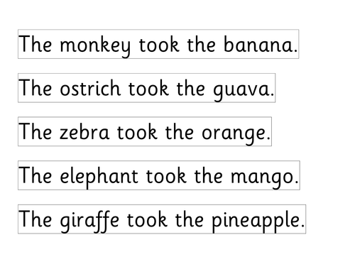 Handa's Surprise names and sentences | Teaching Resources