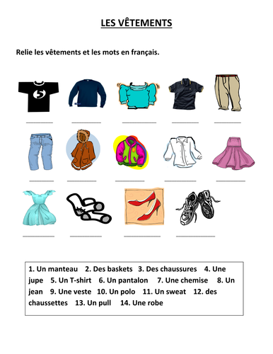 les vetements | Teaching Resources
