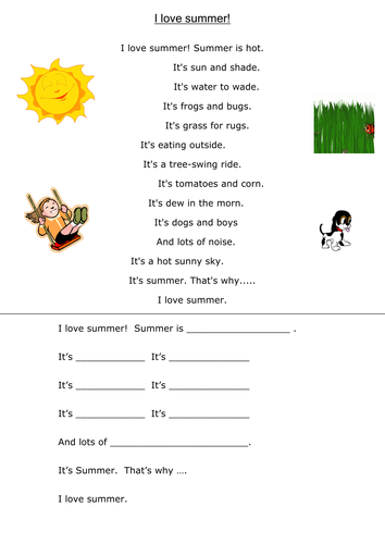 Poem worksheets by loretolady - Teaching Resources - TES