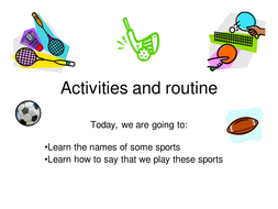 Jouer + sports | Teaching Resources