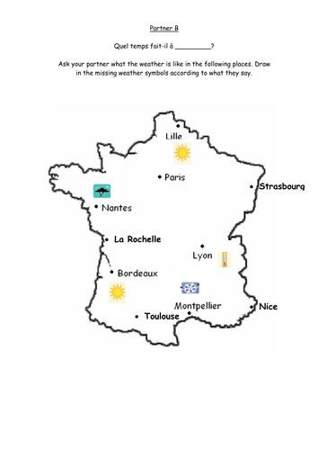 French Weather activities Quel temps fait-il... | Teaching Resources