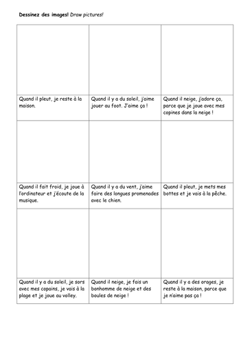 French Weather activities Quel temps fait-il... | Teaching Resources